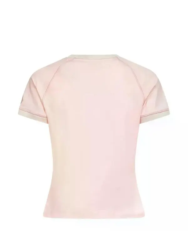Moncler Heart-print Ribbed T-shirt - Pink