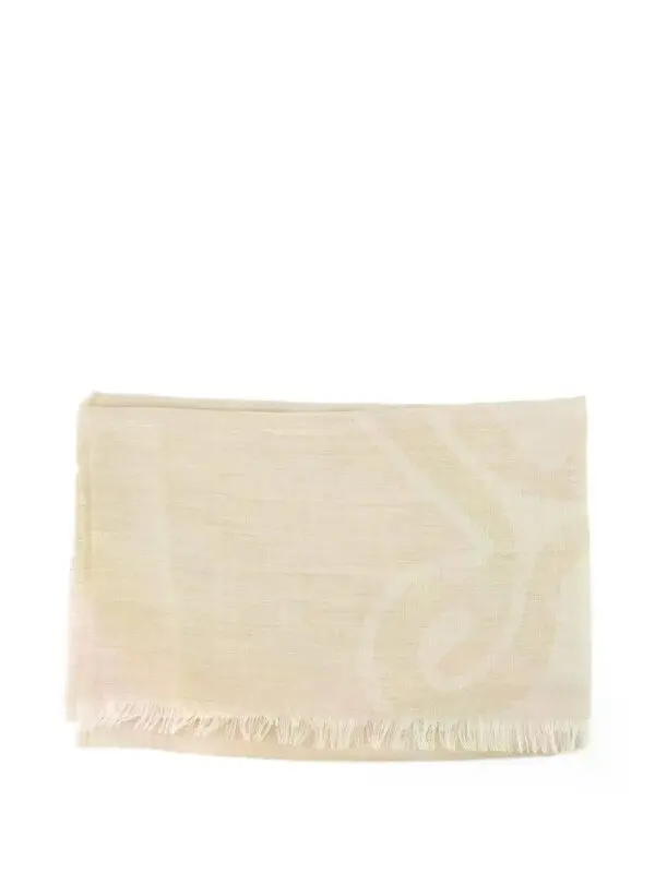 Max Mara Logo Cashmere Scarf - Neutrals