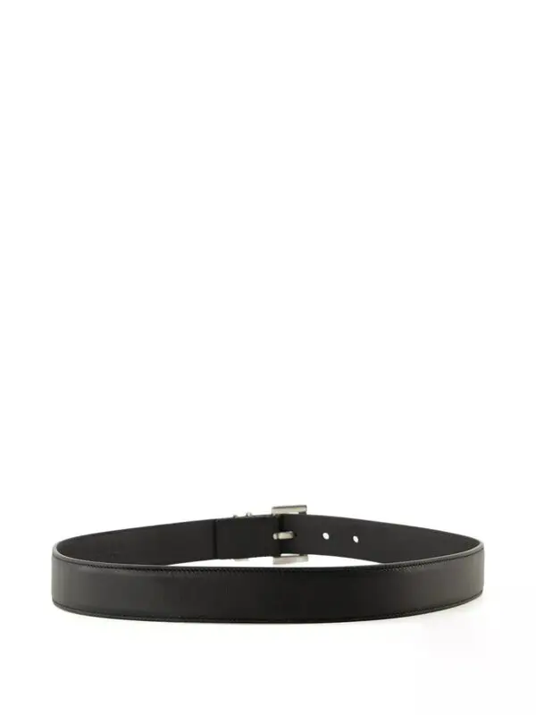 Saint Laurent Cassandre Leather Belt - Black