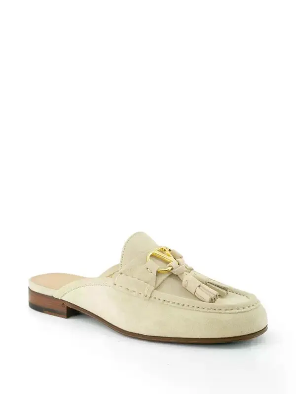 Valentino Garavani Vlogo Signature Tassel Detail Flat Mules - Neutrals