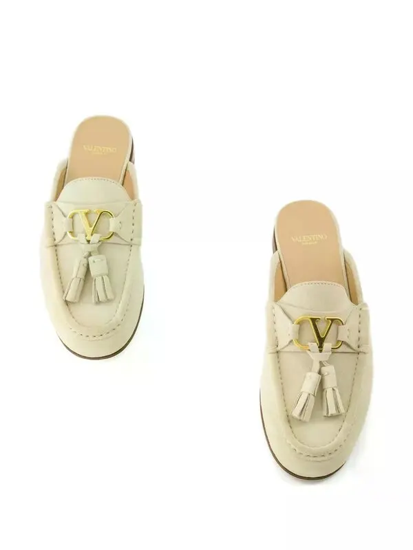 Valentino Garavani Vlogo Signature Tassel Detail Flat Mules - Neutrals