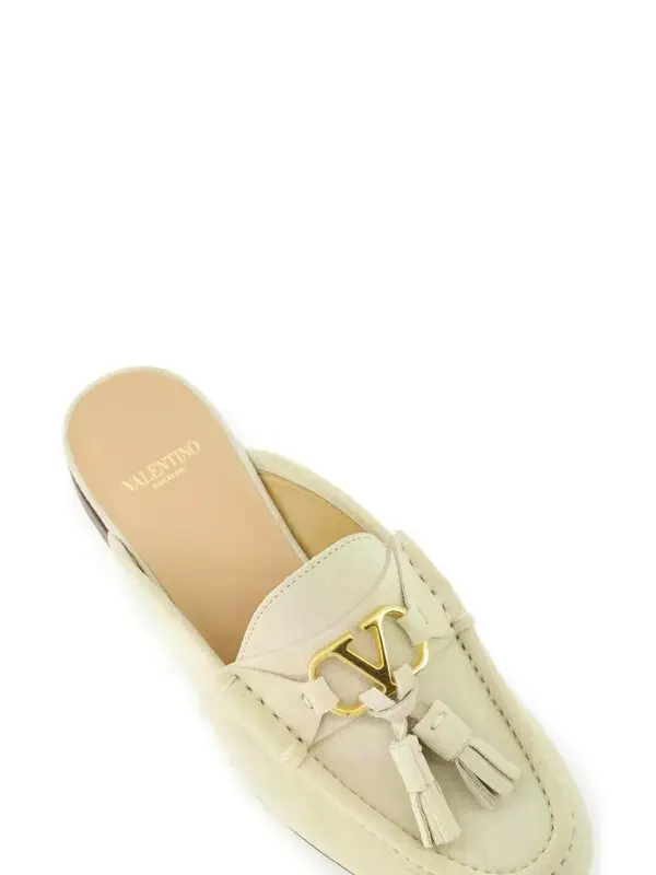 Valentino Garavani Vlogo Signature Tassel Detail Flat Mules - Neutrals