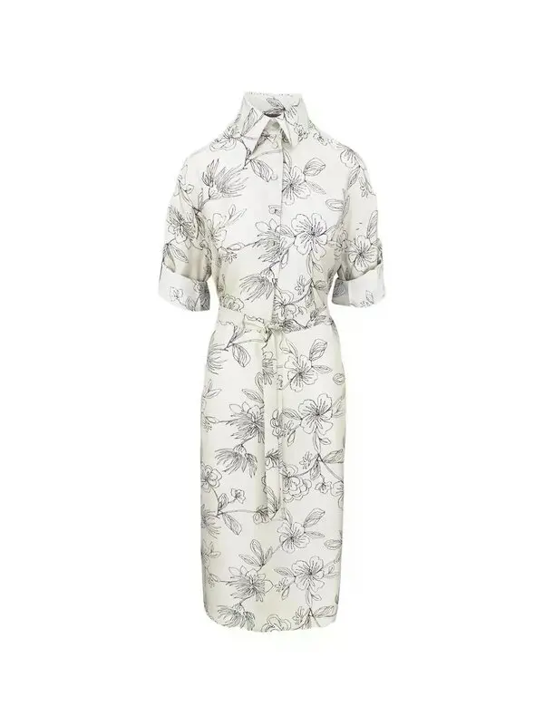 Lorena Antoniazzi Floral Tie-belt Midi Dress