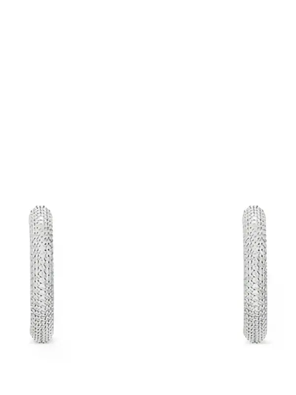 Michael Kors Logo-embellished Hoop Earrings - Silver
