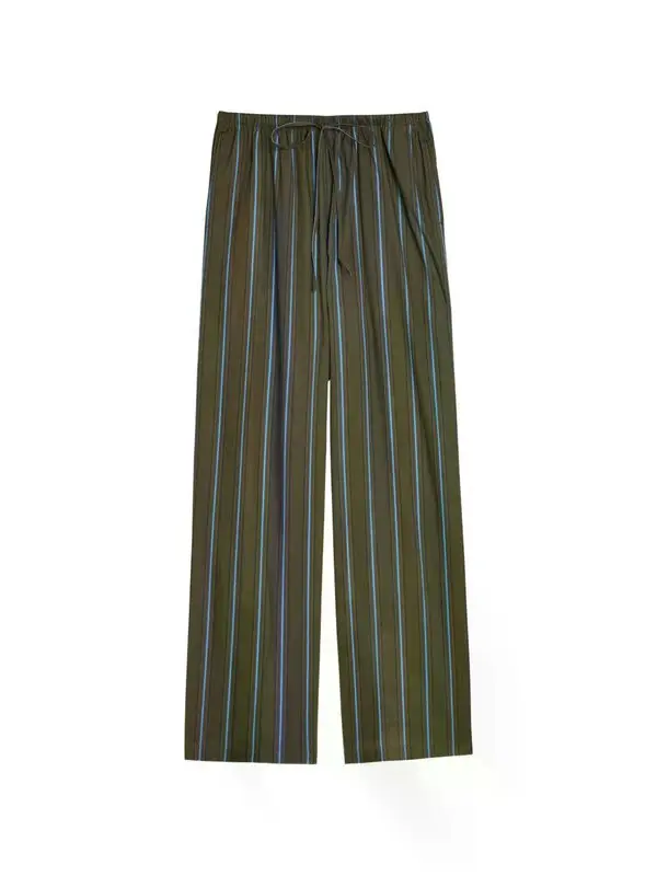 Staud Striped Drawstring Trousers - Green