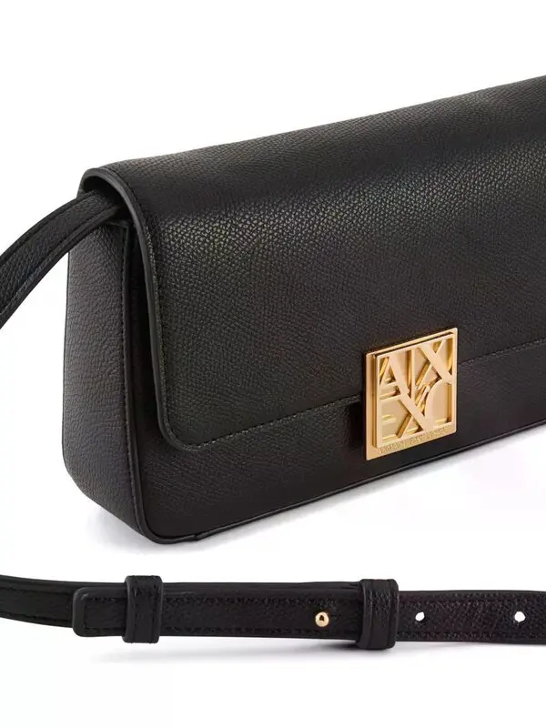 Armani Exchange Mini Logo-plaque Crossbody Bag - Black