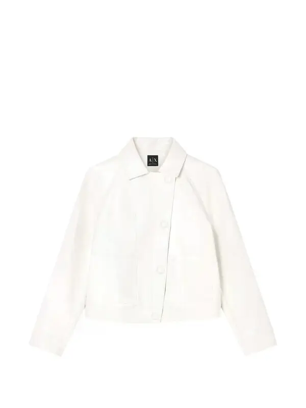 Armani Exchange Buttoned Jacket With Chest Pockets - White