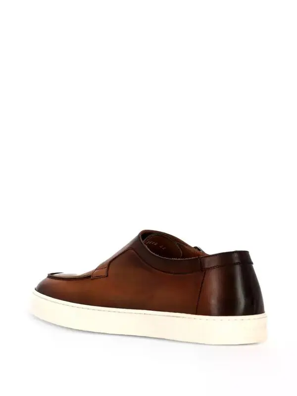 DOUCAL'S Buckle Leather Monk Shoes - Brown