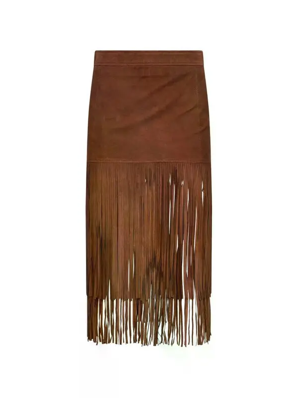 ERMANNO FIRENZE Fringed Midi Skirt