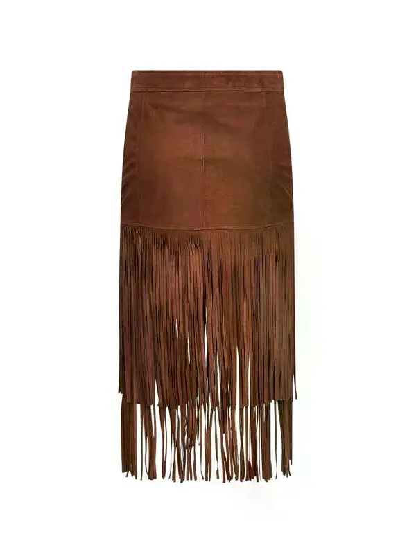 ERMANNO FIRENZE Fringed Midi Skirt