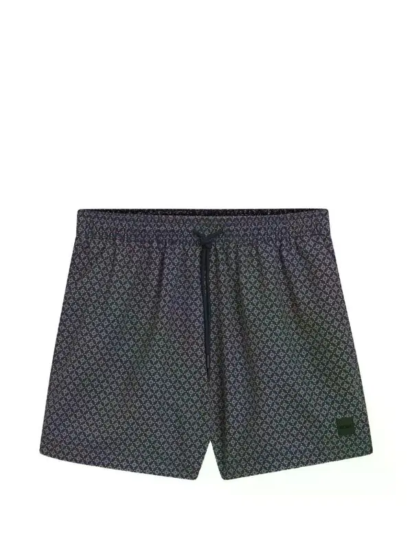 BOSS Graphic-pattern Swim Shorts - Blue