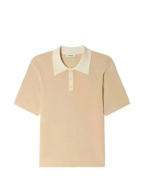 Sandro Two-tone Polo Shirt - Neutrals