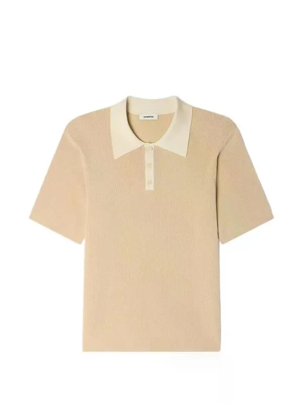 Sandro Two-tone Polo Shirt - Neutrals