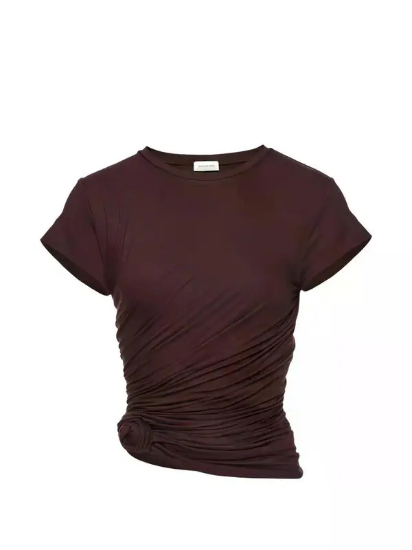 Magda Butrym Side-knot Draped T-shirt - Brown