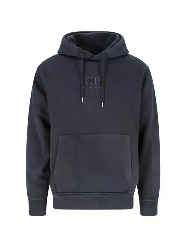 C.P. COMPANY Long-sleeve Logo Hoodie - Blue