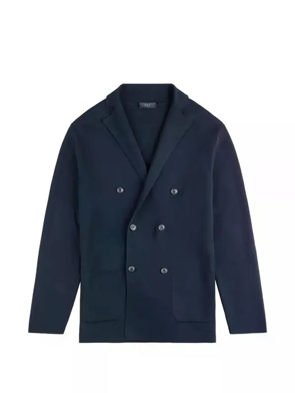 FAY Double-breasted Knit Cotton Cardigan