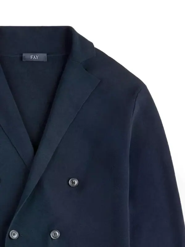 FAY Double-breasted Knit Cotton Cardigan