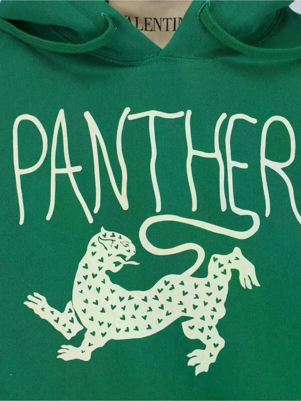 Valentino Garavani Panther-print Hoodie - Green
