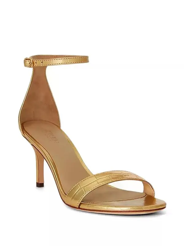 Ralph Lauren Allie Embossed Sandals - Gold