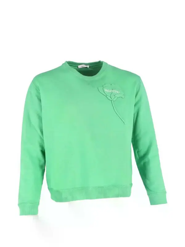 Valentino Garavani Flower-patch Crew-neck Sweatshirt