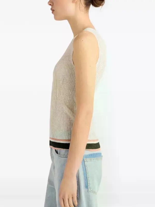 Momoni Ella Ribbed V-neck Top