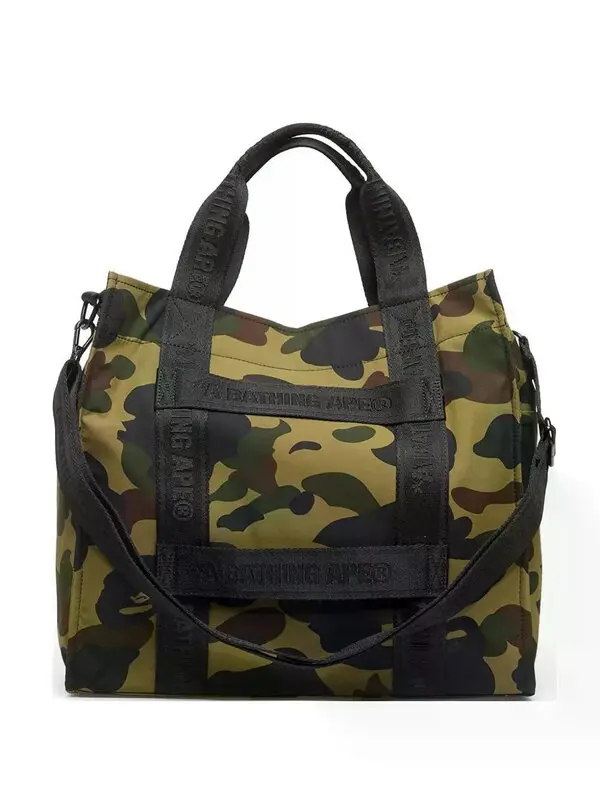 A BATHING APE Camo Sliding Tote Bag - Green