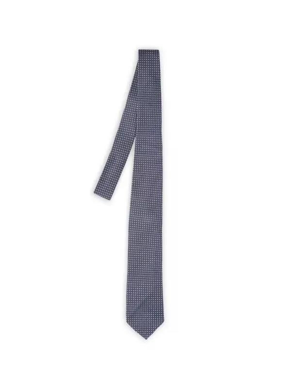 Cesare Attolini Dotted Neck Tie - Blue