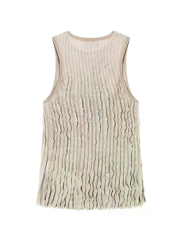 Giorgio Armani Pleated Lurex Top - Neutrals