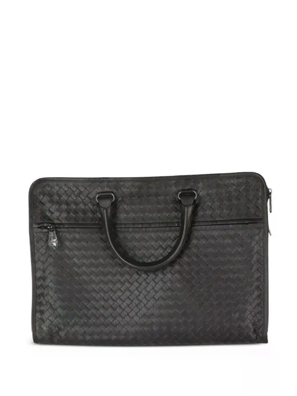 Bottega Veneta Woven Leather Briefcase - Brown