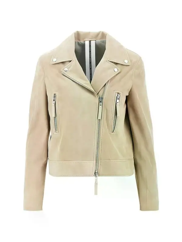 SWORD 6644 Suede Biker Jacket - Neutrals