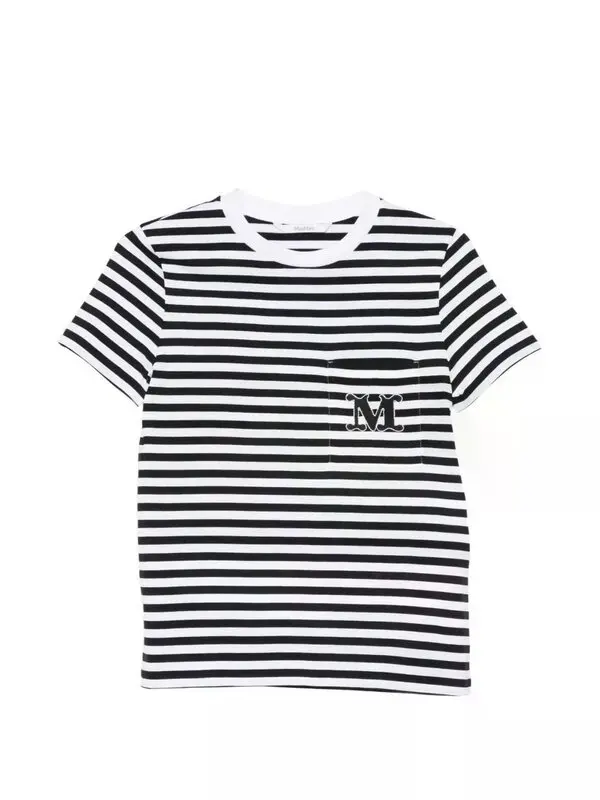 Max Mara Striped Patch Pocket T-shirt - Black