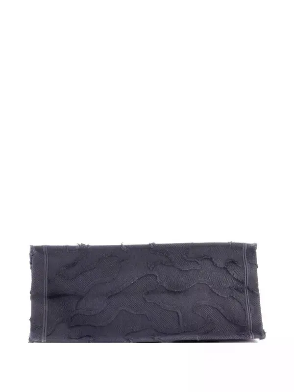 Dior Camouflage Embroidered Canvas Large Tote Bag - Black