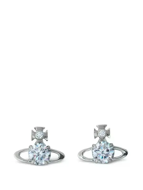VIVIENNE WESTWOOD Orb Crystal Stud Earrings - Silver