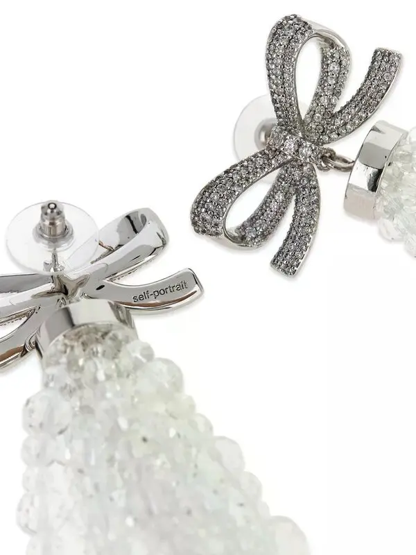 SELF-PORTRAIT Bow Beaded Earrings