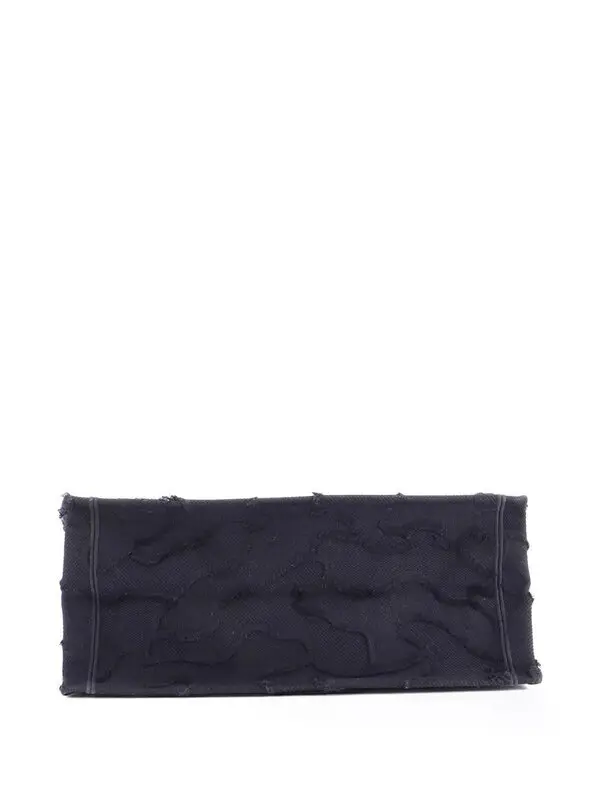 Dior Camouflage Embroidered Canvas Large Tote Bag - Black