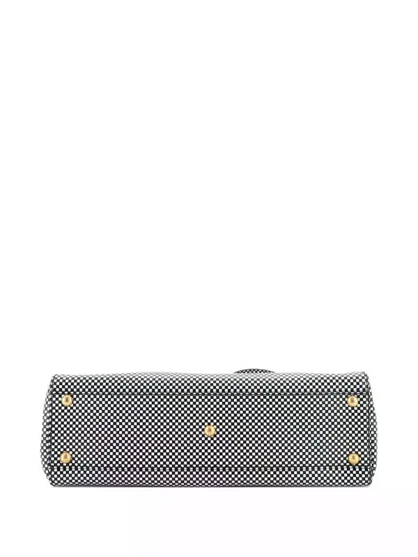 Fendi Peekaboo Regular Shoulder Bag Check Print Leather - Multicolour