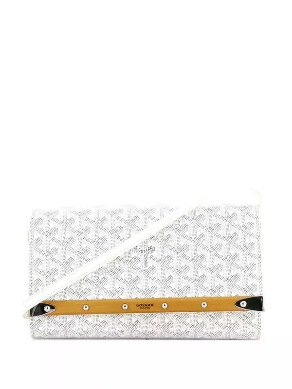 Goyard Monte Carlo Clutch With Strap Coated Canvas Pm Crossbody Bag - White