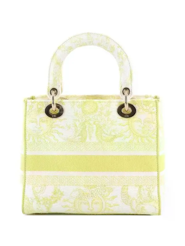 Dior Lady D-lite Embroidered Canvas Medium Satchel