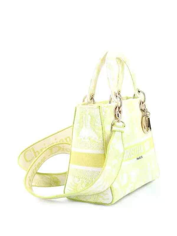 Dior Lady D-lite Embroidered Canvas Medium Satchel
