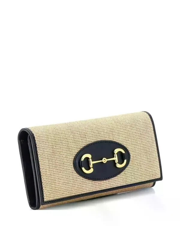 Gucci Horsebit 1955 Chain Wallet Canvas With Leather Crossbody Bag