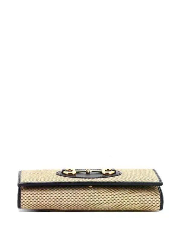 Gucci Horsebit 1955 Chain Wallet Canvas With Leather Crossbody Bag