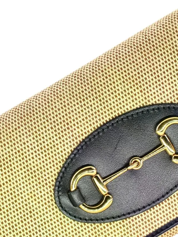 Gucci Horsebit 1955 Chain Wallet Canvas With Leather Crossbody Bag