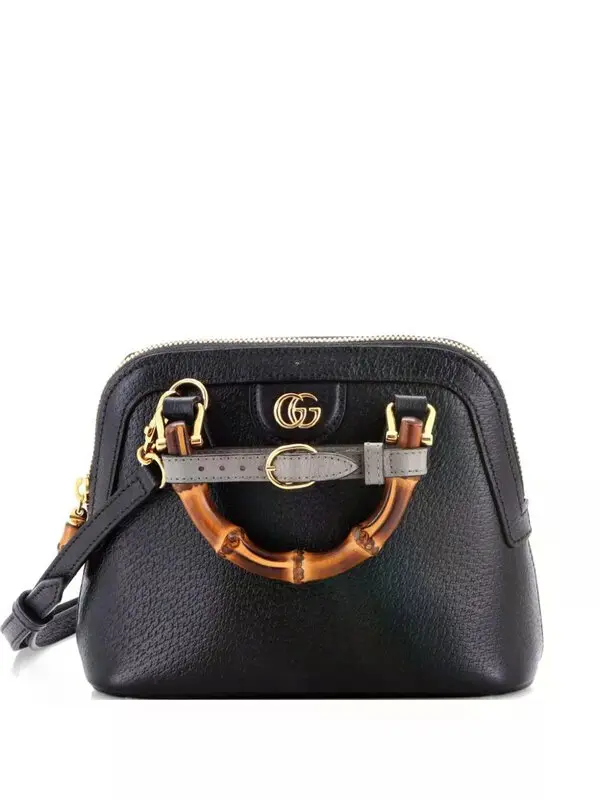 Gucci Diana Nm Bamboo Dome Top Handle Mini Crossbody Bag - Black