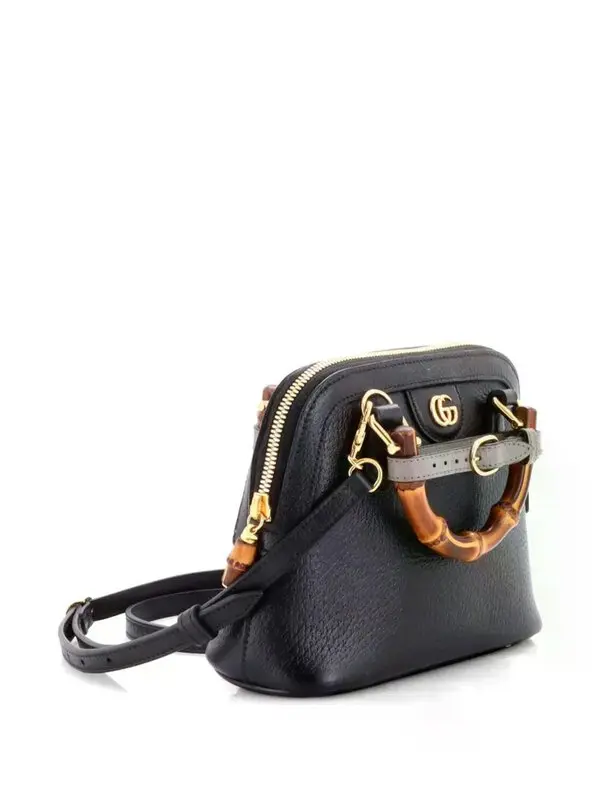 Gucci Diana Nm Bamboo Dome Top Handle Mini Crossbody Bag - Black