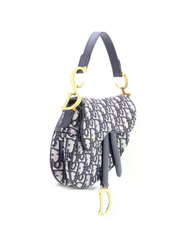 Dior Saddle Handbag Oblique Canvas Mini Shoulder Bag - Blue