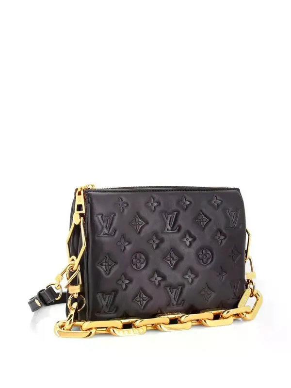 LOUIS VUITTON Coussin Bb Crossbody Bag Monogram Embossed Lambskin - Black