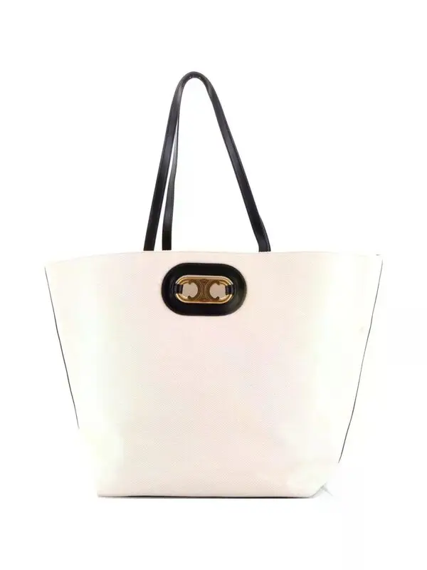 Celine Cabas Maillon Triomphe Canvas Tote - Neutrals