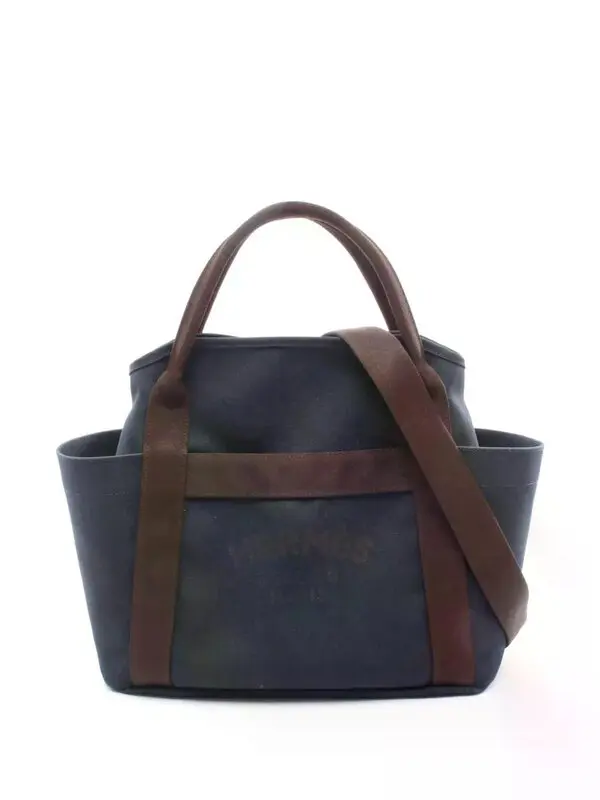 Hermès 2021 Toile Sac De Pansage Grooming Bag Satchel - Blue