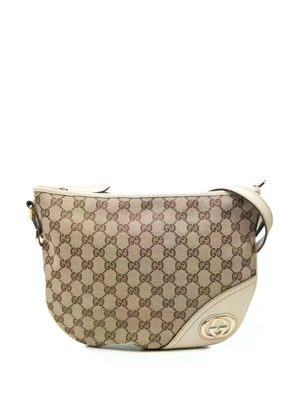 Gucci 2000-2015 Medium Gg Canvas Britt Half Moon Crossbody Bag