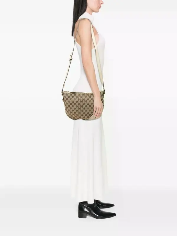 Gucci 2000-2015 Medium Gg Canvas Britt Half Moon Crossbody Bag